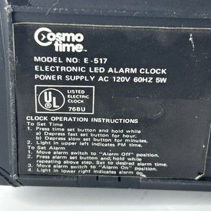 Cosmo Time | Other | Vintage Cosmo Time Solid State Alarm Clock E57a ...